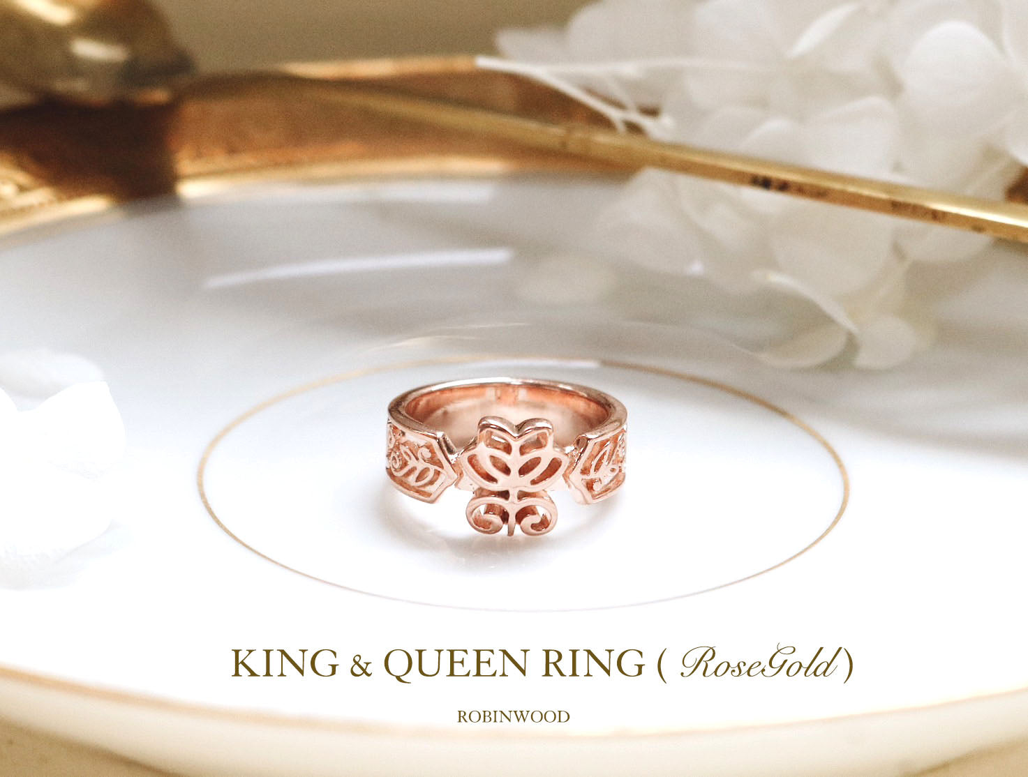 Limited Collection's "KING & QUEEN Ring", Signature Robinwood Logo, Ma ...
